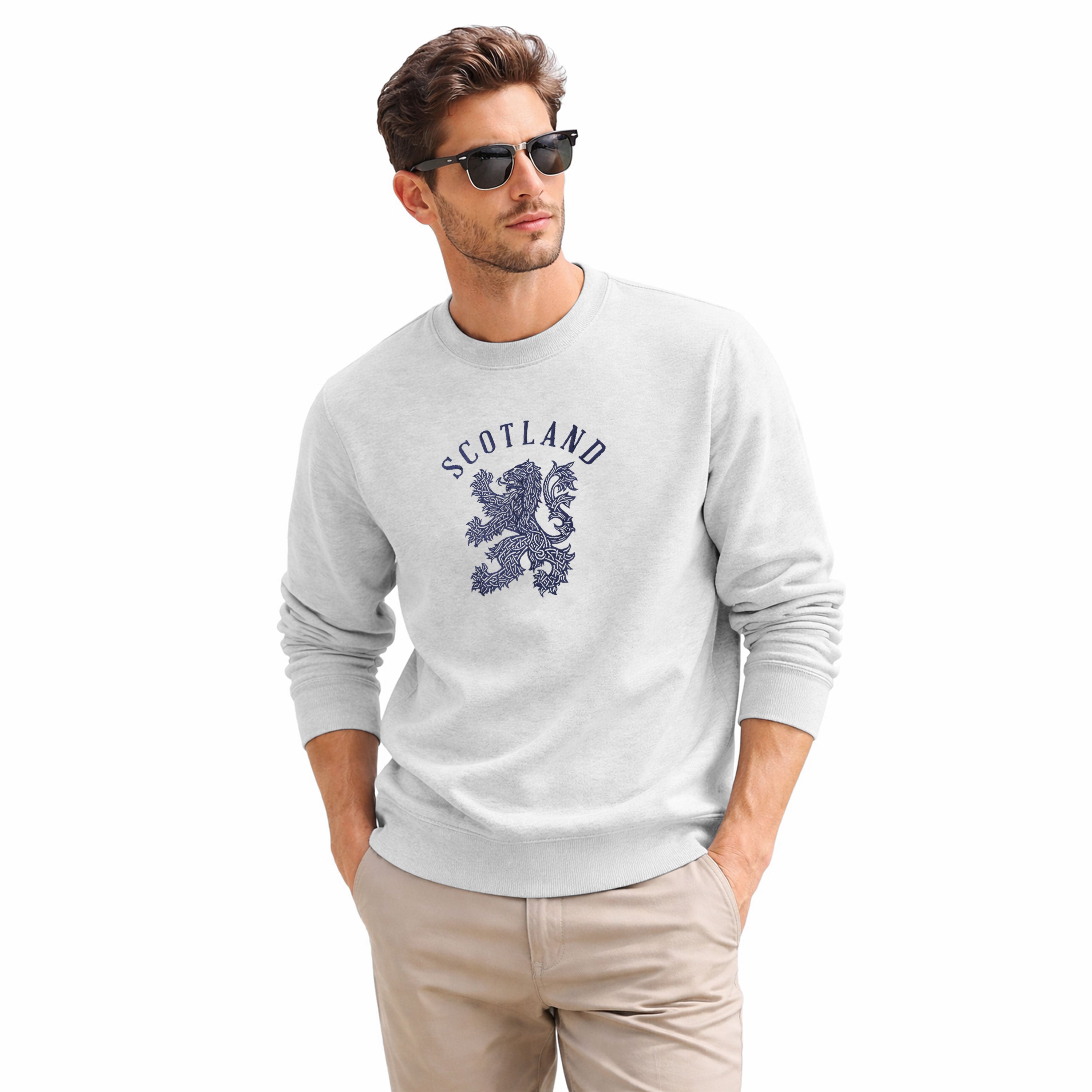 Sweatshirt with Embroidered Scotland Lion Crest